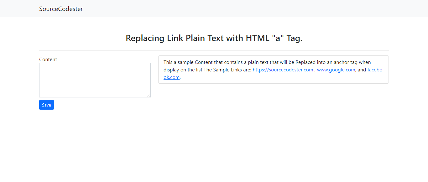 Replacing Plain Text Links To HTML Anchor Tag In PHP Tutorial Free Source Code Projects And 