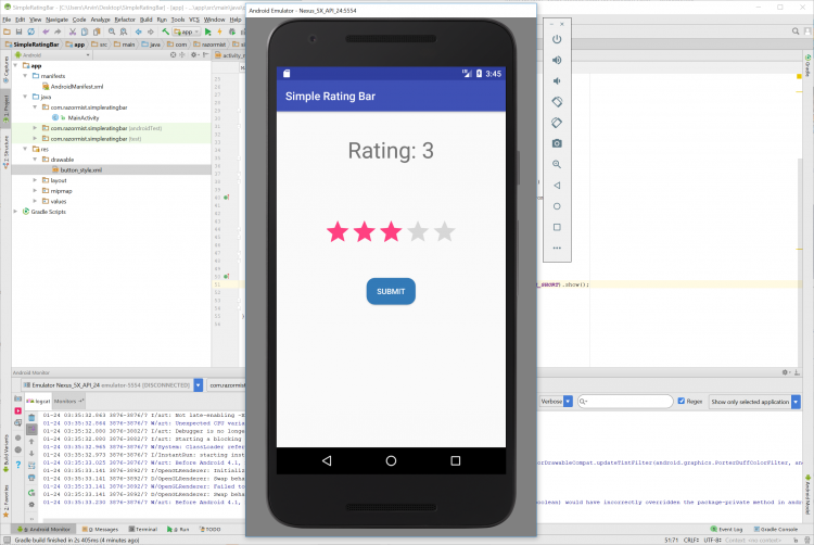 Android: Simple Rating Bar | SourceCodester Android: Simple Rating Bar | SourceCodester