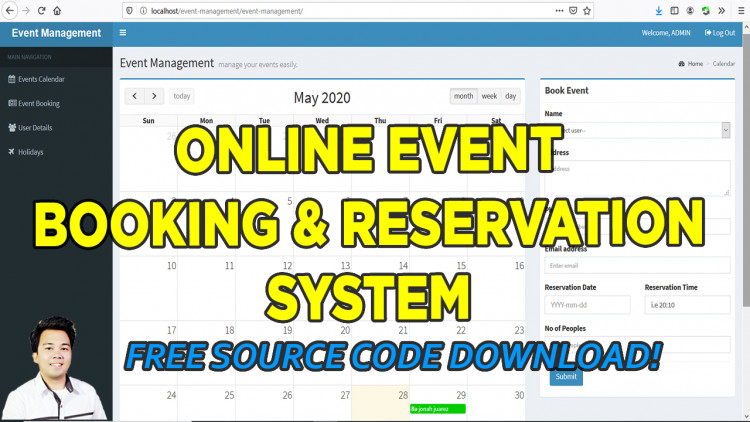 Online Event Booking And Reservation System In Php Mysqli With Free