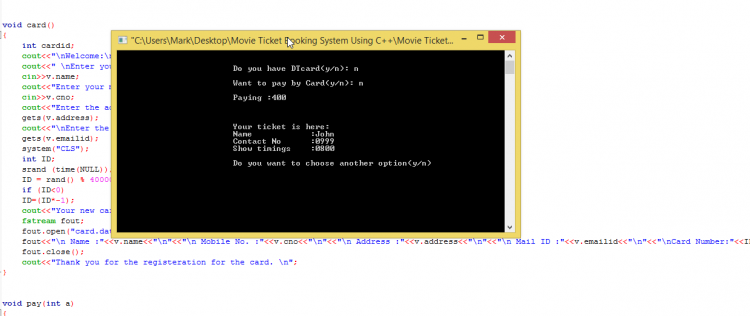 Movie Ticket Booking System Using C Free Source Code Projects And