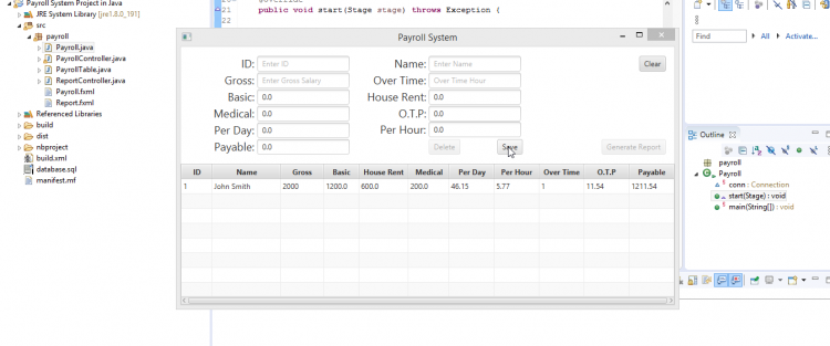 Payroll System Project In Java Sourcecodester