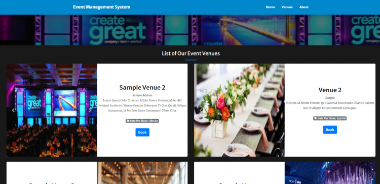 Event Management System Using Php Mysql With Source Code Sourcecodester