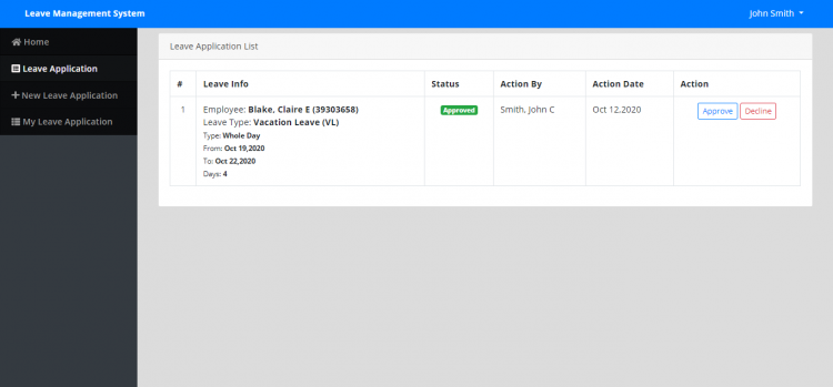 Simple Online Leave Management System Using Php Mysql With Source Code Sourcecodester