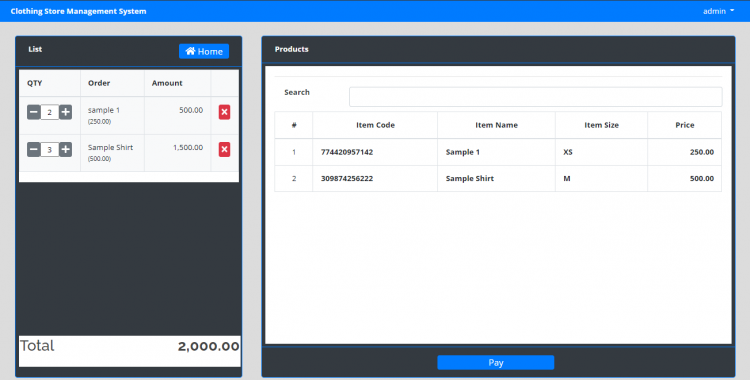 Clothing Store Management System Using Php Mysqli With Source Code