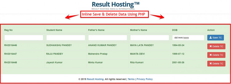 Inline Add & Delete Data Using PHP | SourceCodester Inline Add & Delete Data Using PHP | SourceCodester