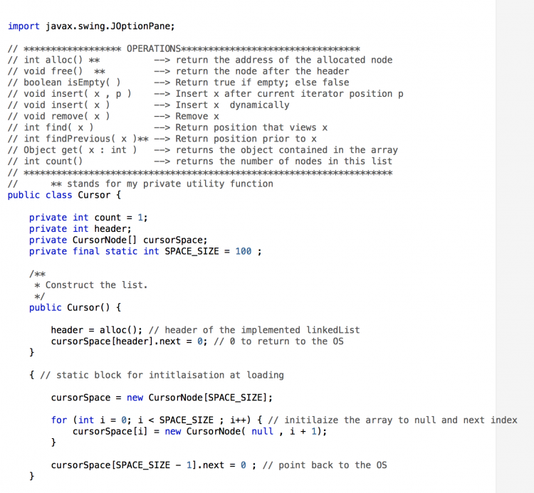 Cursor Linkedlist In Java Sourcecodester