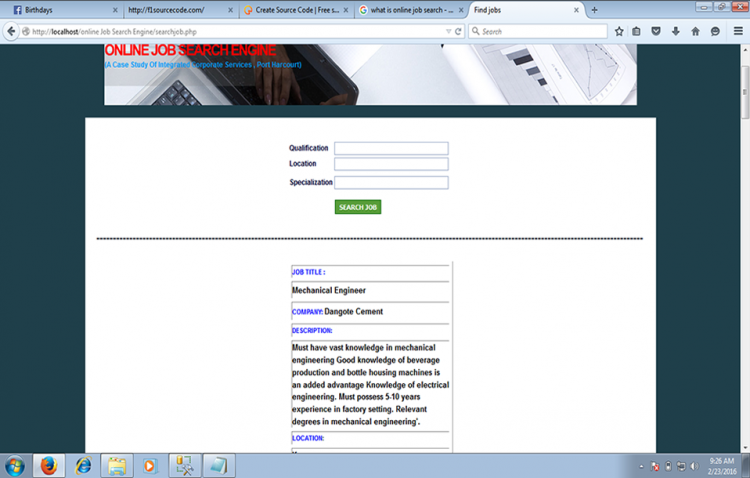 Online Job Search Engine Using Php Sourcecodester