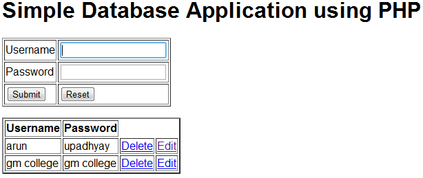 Simple Database Application Using Php And Mysql Sourcecodester