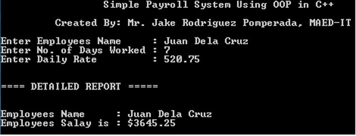 Simple Payroll System Using Object Oriented Programming In C Free