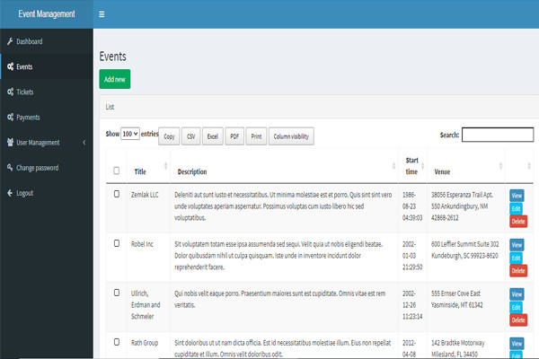 Event Booking System in Laravel with Full Source Code | SourceCodester Event Booking System in Laravel with Full Source Code | SourceCodester