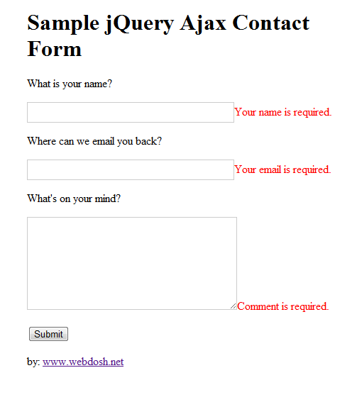 Simple jQuery Ajax Contact Form | SourceCodester Simple jQuery Ajax Contact Form | SourceCodester