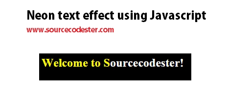 Neon Text Effect Using Javascript Sourcecodester