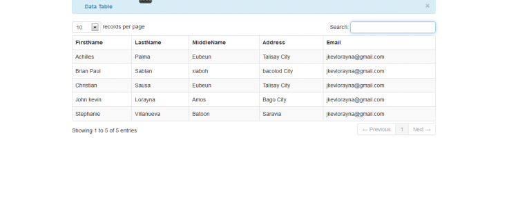 Twitter Bootstrap Data Table Sourcecodester