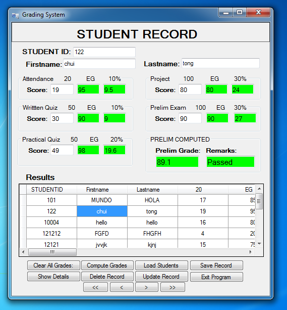 Simple Grading System Using Visual Basicnet With Source Code Sourcecodester