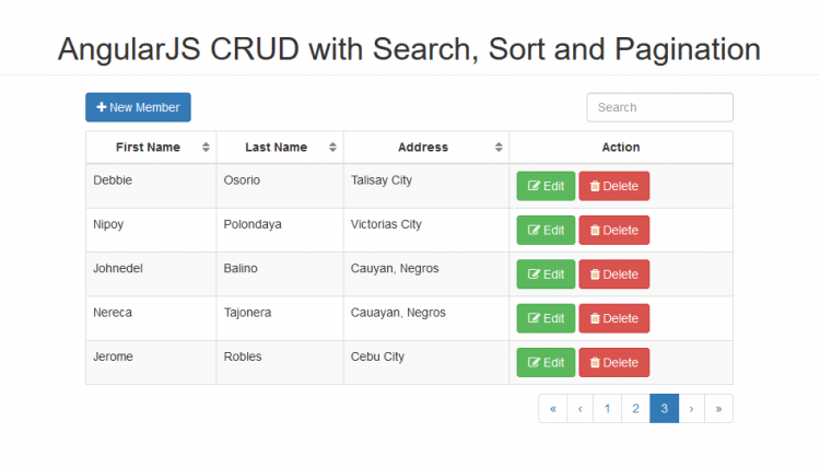 Creating An Angularjs Crud App With Search Sort And Pagination With