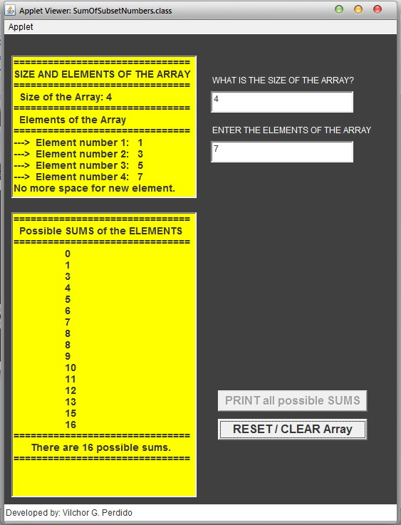 Number Subsets Calculator in Java (Applet using AWT) | SourceCodester Number Subsets Calculator in Java (Applet using AWT) | SourceCodester