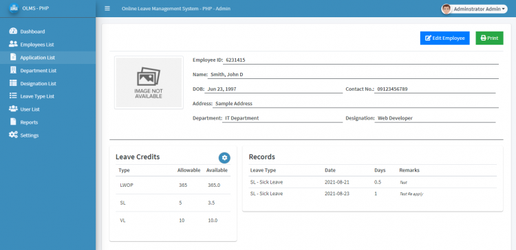 Online Leave Management System In Php Free Source Code Sourcecodester