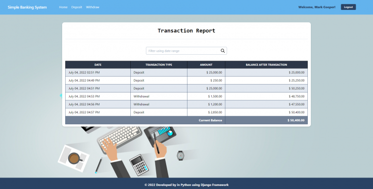 Simple Banking Management System in Python using Django Free Source ... Simple Banking Management System in Python using Django Free Source ...