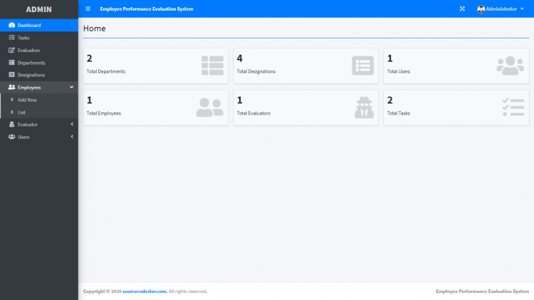 Employee Performance Evaluation System In Php Mysqli With Source Code Updated Sourcecodester