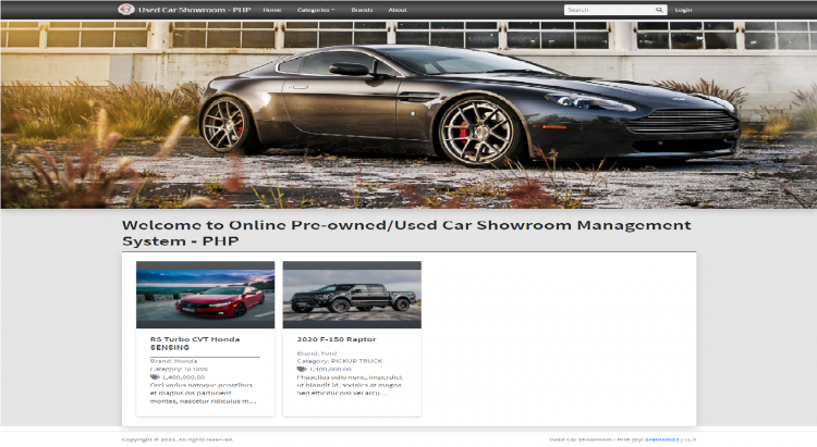 Online Pre Ownedused Car Showroom Management System In Php Free Source Code Sourcecodester