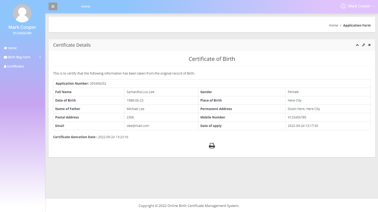 Online Birth Certificate Management System in PHP Free Download ... Online Birth Certificate Management System in PHP Free Download ...