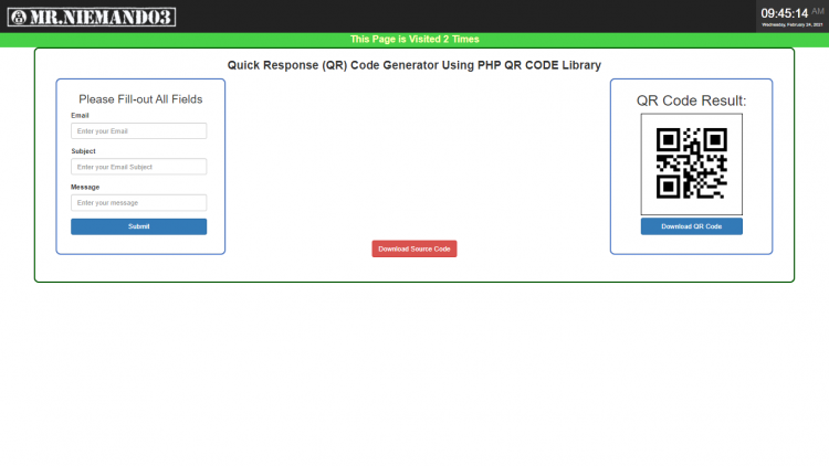 Simple Quick Response Qr Code Generator Web App Using Php Qr Code Library With Source Code