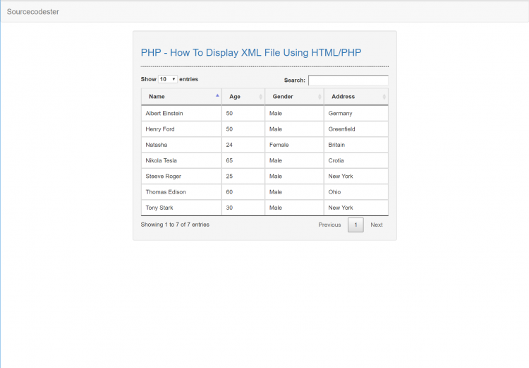 Php How To Display Xml File Using Html Php Free Source Code