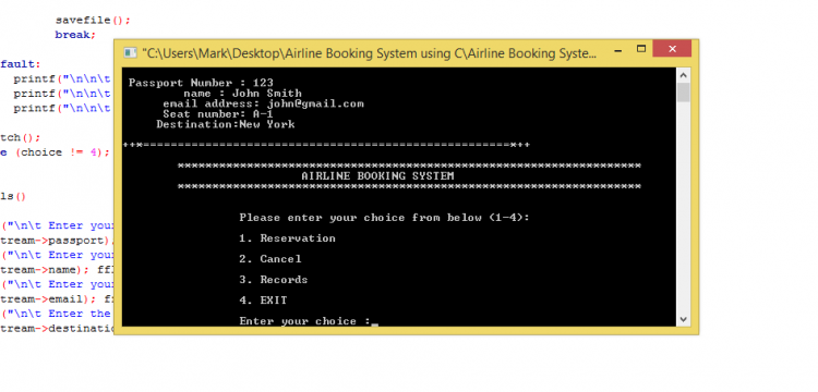 Simple Airline Booking System Using C With Source Code Sourcecodester