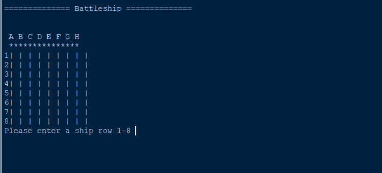 Battleship War Game In Terminal Console In Python With Source Code Sourcecodester