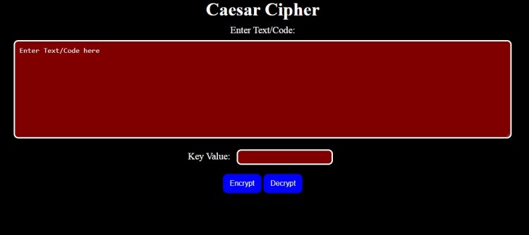 Caesar Cipher App Using Html And Css In Vanillajs With Source Code Sourcecodester