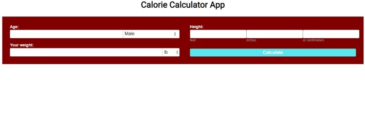 Calorie Calculator App Using Hmtlandcss In Vanillajs With Source Code Sourcecodester