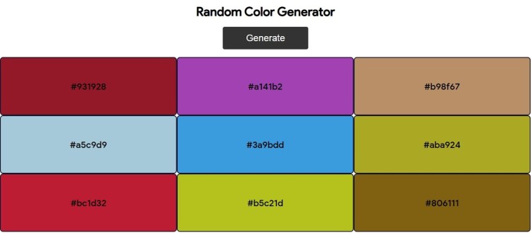 Color Generator App Using Html And Css In Vanillajs With Source Code
