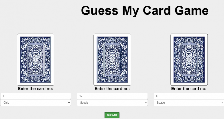 Guess My Card Game using JavaScript with Source Code | SourceCodester Guess My Card Game using JavaScript with Source Code | SourceCodester