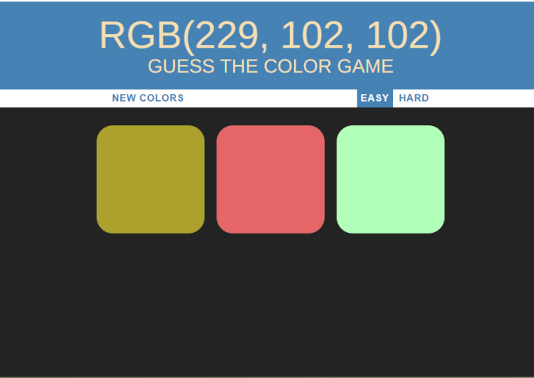 Guess The Color Game In Vanillajs With Source Code Sourcecodester