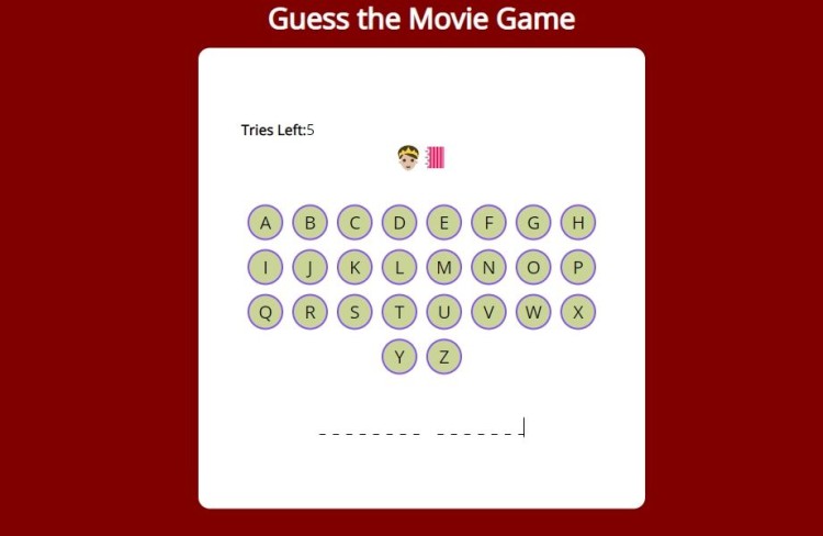 Guess The Movie Game Using Html And Css In Vanillajs With Source Code Sourcecodester
