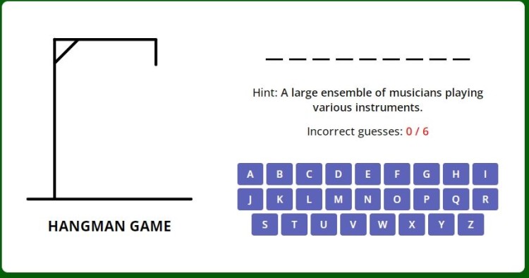 Hangman Game with Hints Using HTML, CSS, and VanillaJS (with Source ... Hangman Game with Hints Using HTML, CSS, and VanillaJS (with Source ...