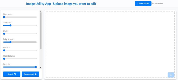 Image Utility App Using Html And Css In Vanillajs With Source Code Sourcecodester