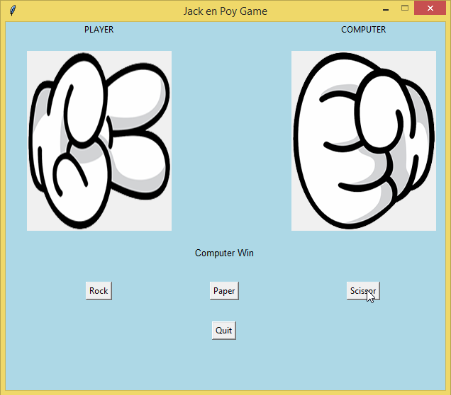 Jack En Poy Game Gui Using Python With Source Code Sourcecodester