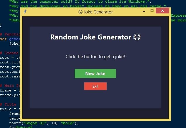 Joke Generator App Using Tkinter in Python with Source Code ...
