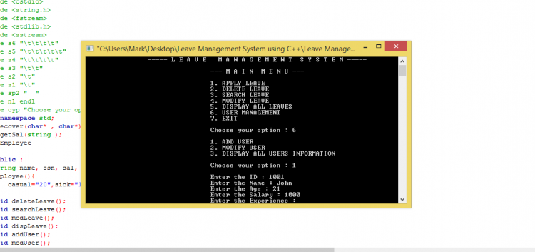 Leave Management System Using C With Source Code Sourcecodester
