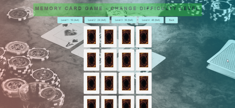 Memory Card Game Using Javascript With Source Code Sourcecodester