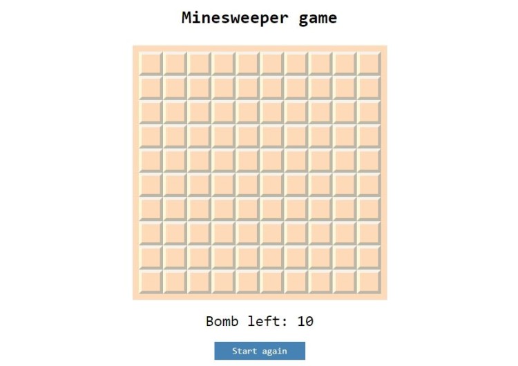 Minesweeper Game Using Html And Css In Vanillajs With Source Code Sourcecodester