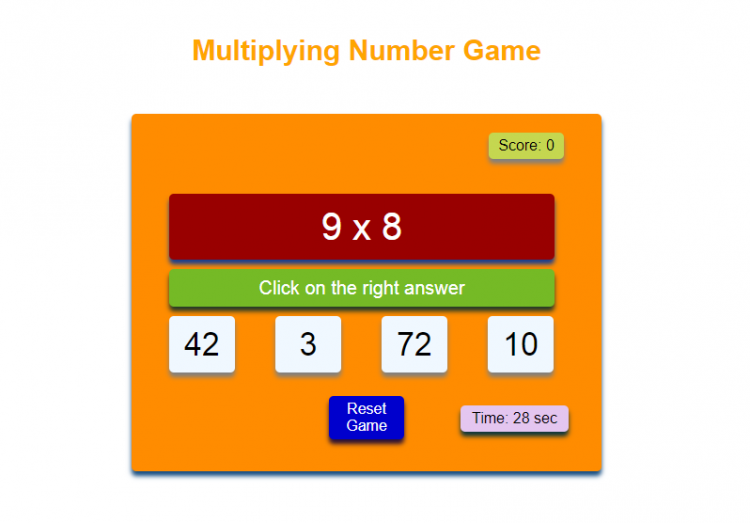 Multiplying Number Game Using Javascript With Source Code Sourcecodester 2745