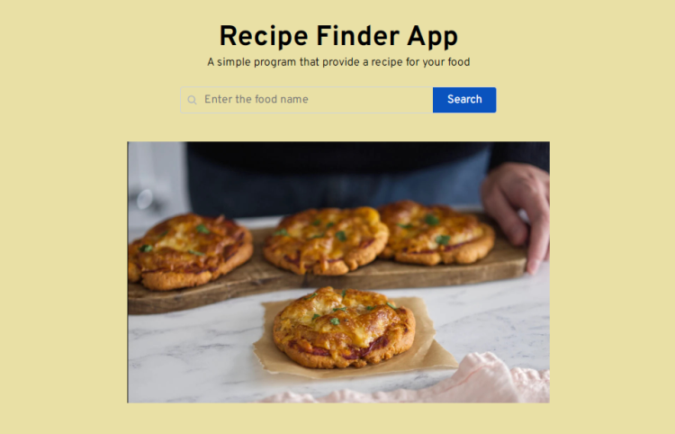 Recipe Finder App Using Htmlandcss In Vanillajs With Source Code Sourcecodester