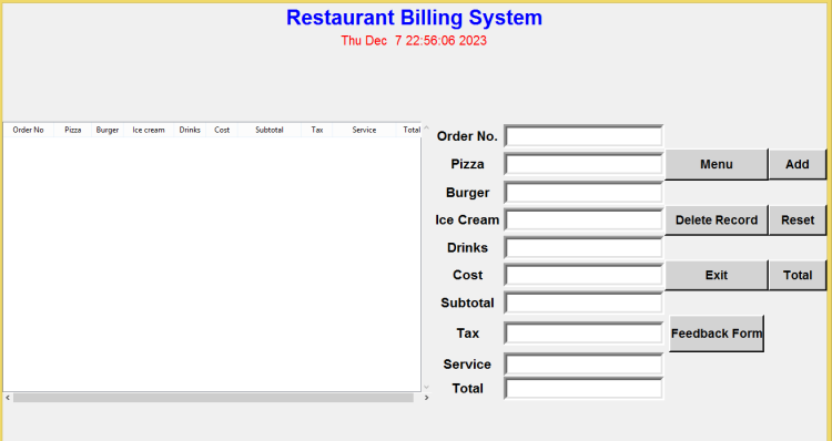 Restaurant Billing System using Tkinter in Python with Source Code ... Restaurant Billing System using Tkinter in Python with Source Code ...