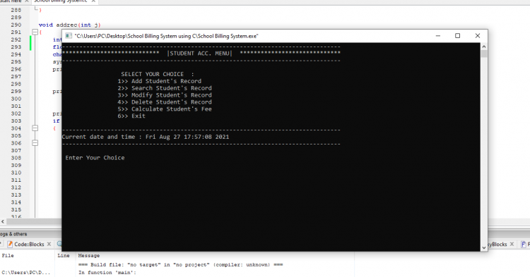 School Billing System Using C With Free Source Code Sourcecodester