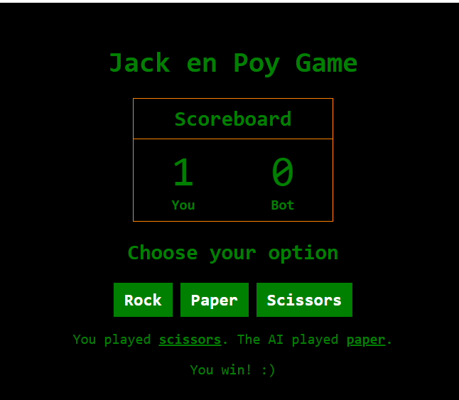 Simple Jack En Poy Game Using Javascript With Free Source Code Sourcecodester