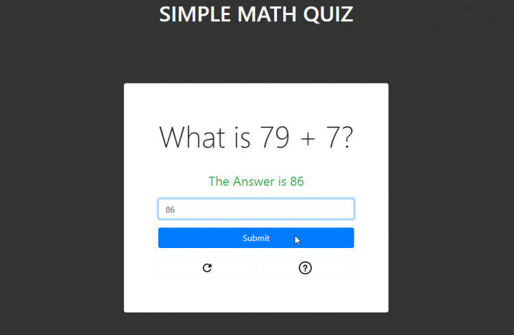 Simple Math Quiz Using Htmljavascript With Source Code Sourcecodester