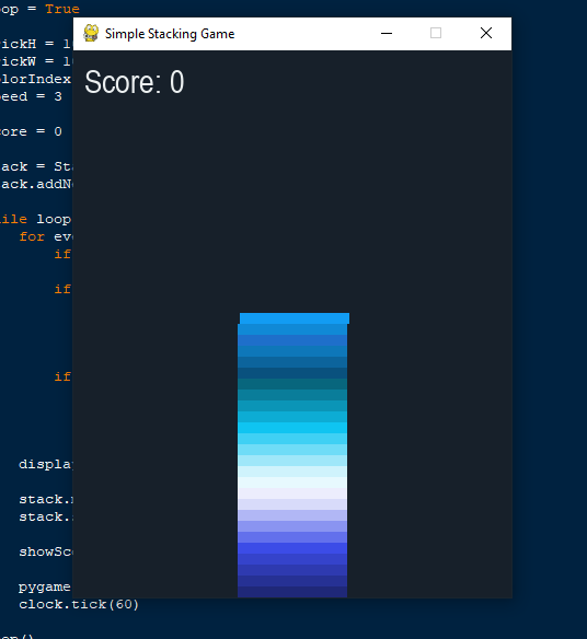 Simple Stacking Game Using Python With Free Source Code Sourcecodester