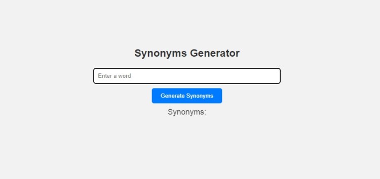 Synonym Generator App Using Html And Css In Javascript With Source Code 6326